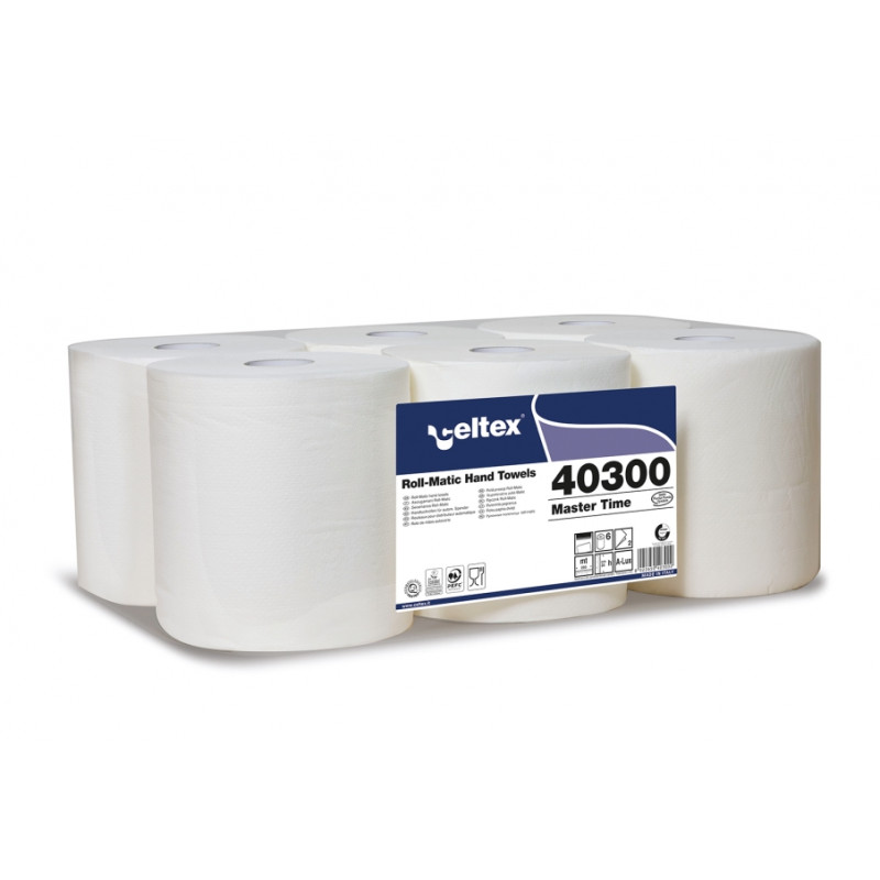 Papier essuie-mains en rouleaux MASTERTIME pour AUTOCUT 285m - 2 plis ...